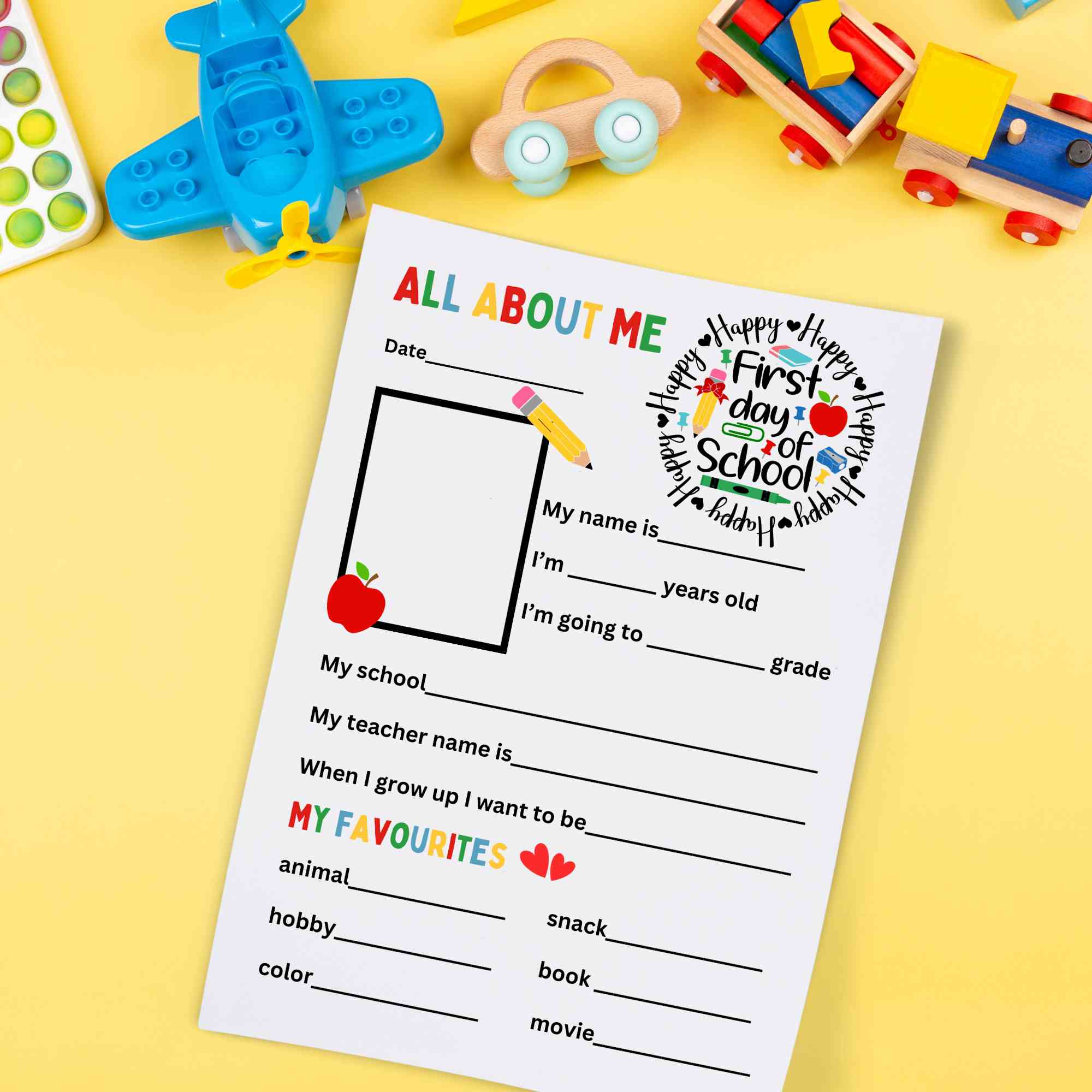 First Day of School Printable Keepsake - KY designX
