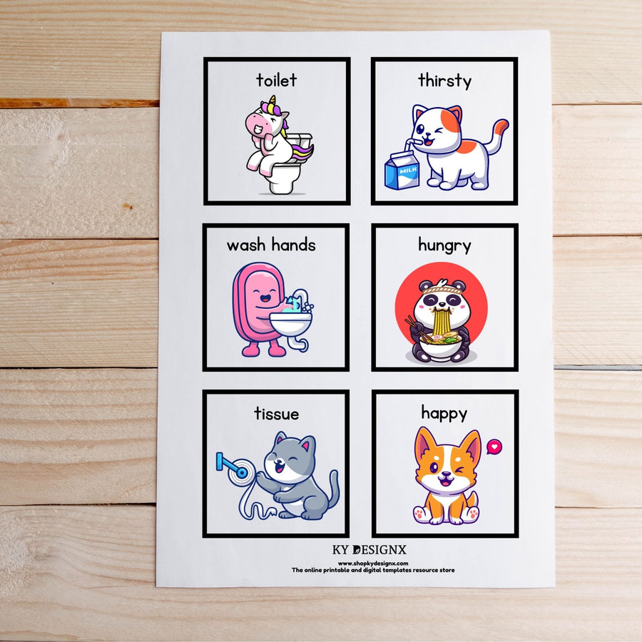 Cute Communication Cards for Selective Mutism - KY designX