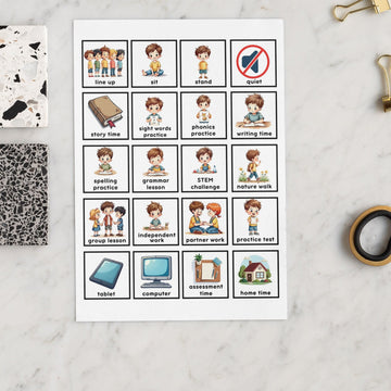 Editable Visual Task Cards for Boys - KY designX