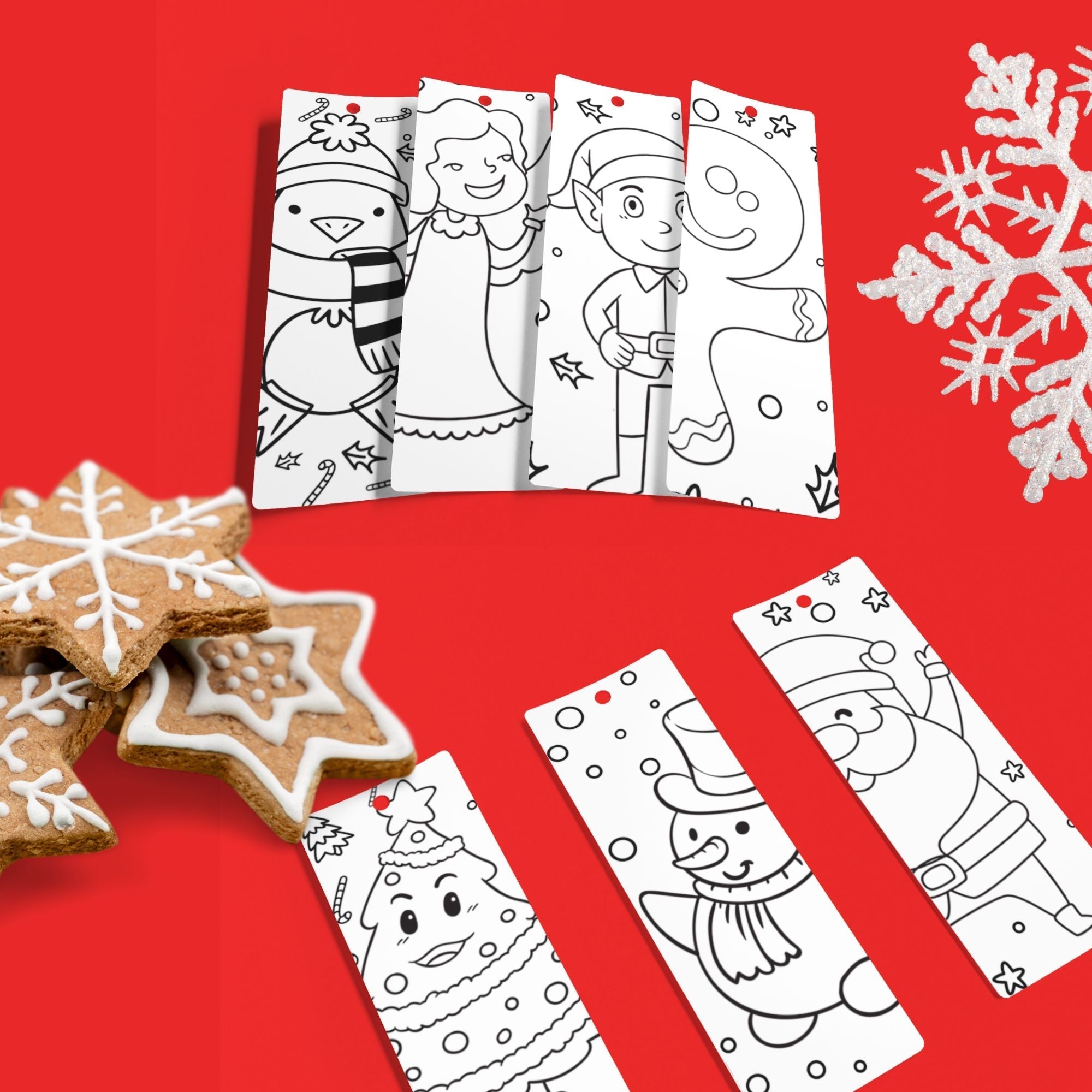 Free Coloring Christmas Printable Bookmarks - KY designX