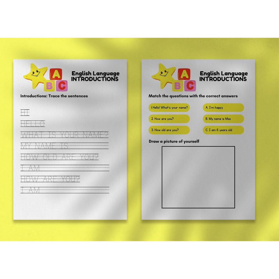 Free ESL Introductions Worksheets For Children - KY designX