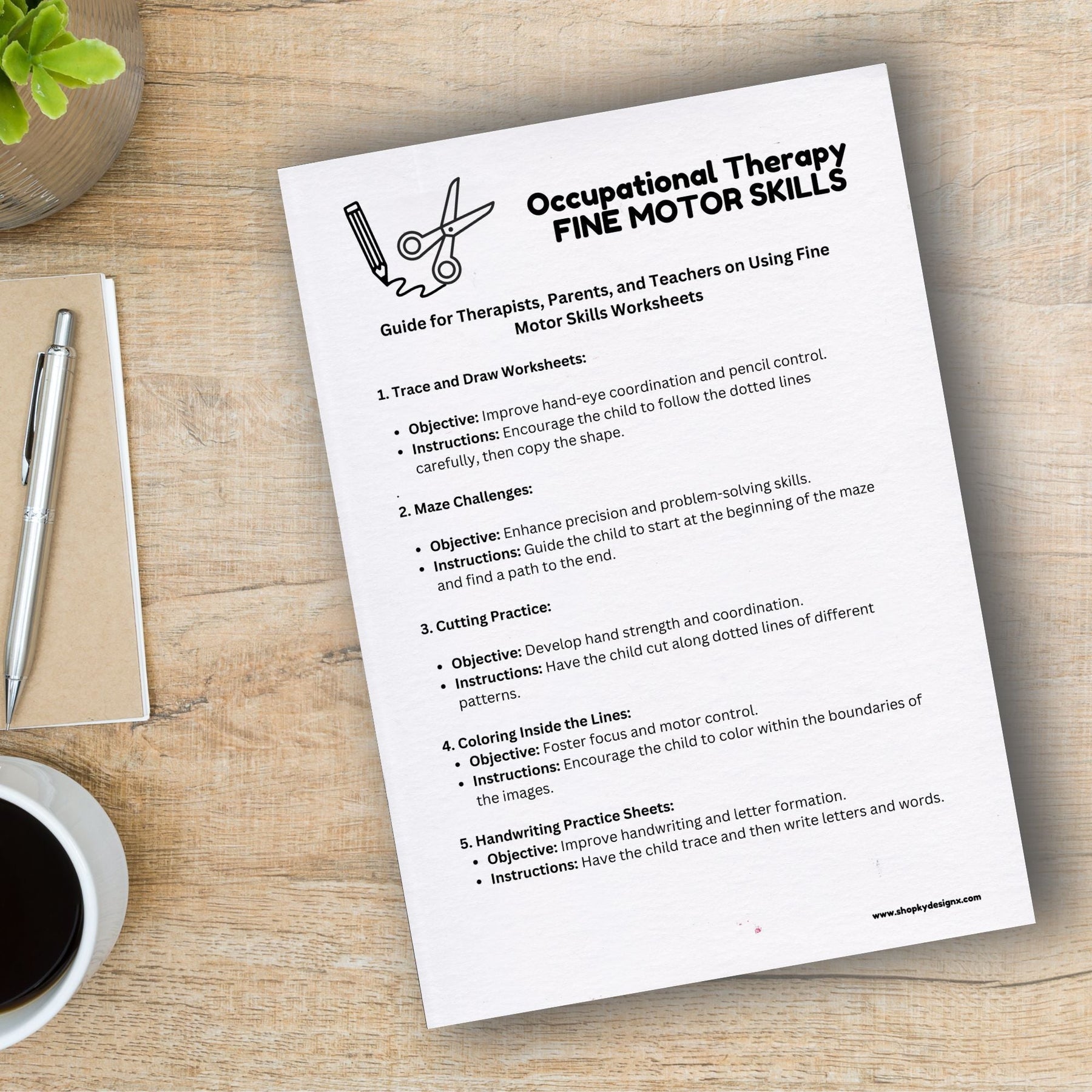 Free Fine Motor Occupational Therapy Worksheets - KY designX