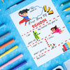 Free Superhero Girl First Day of School Poster - KY designX