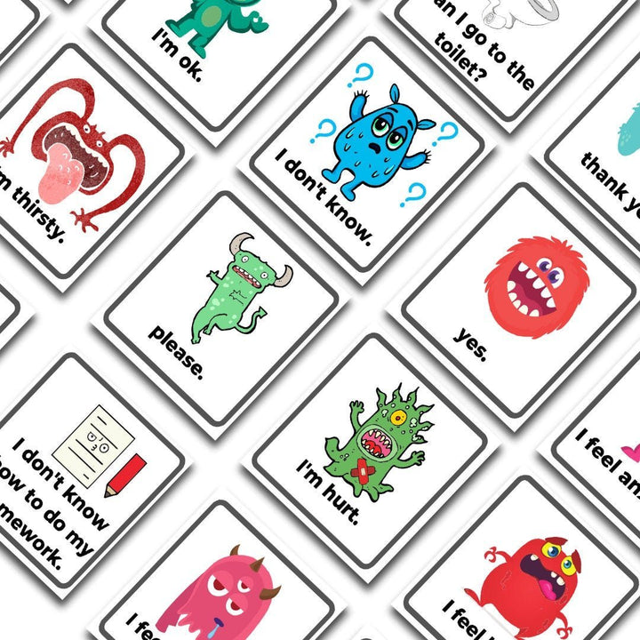 Monster Theme Printable Communication Cards - KY designX