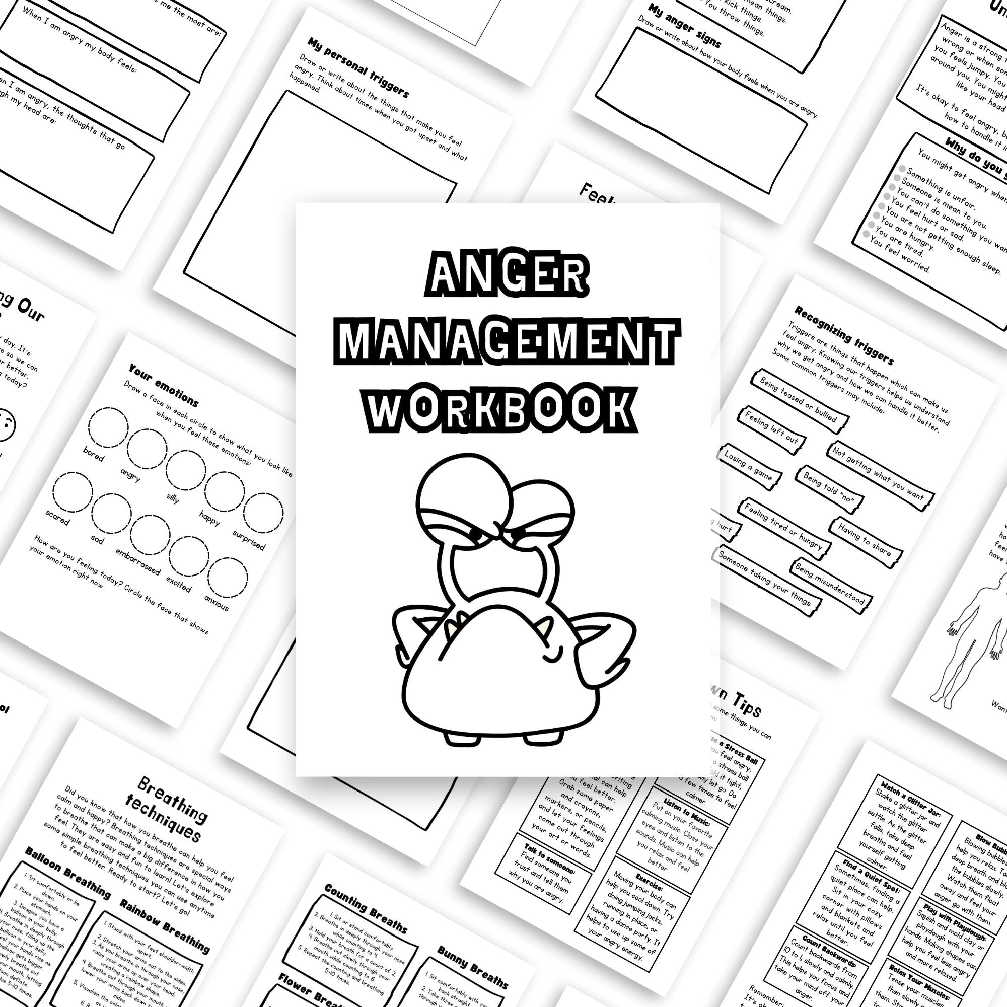 Printable Anger Management Workbook for kids and teens - KY designX
