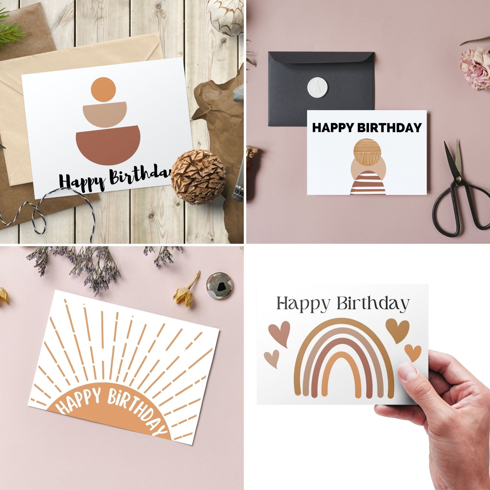 Printable Bohemian Birthday Cards - KY designX