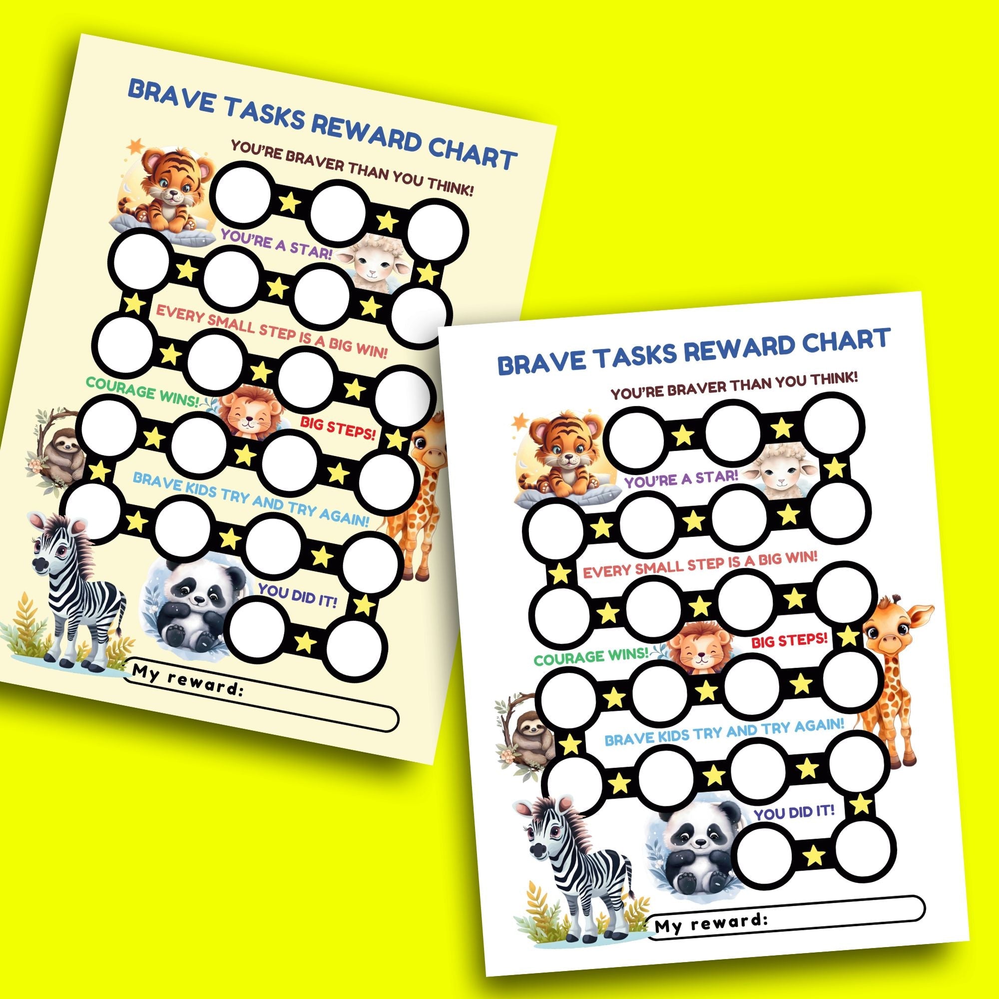 Printable Brave Tasks Reward Chart - KY designX
