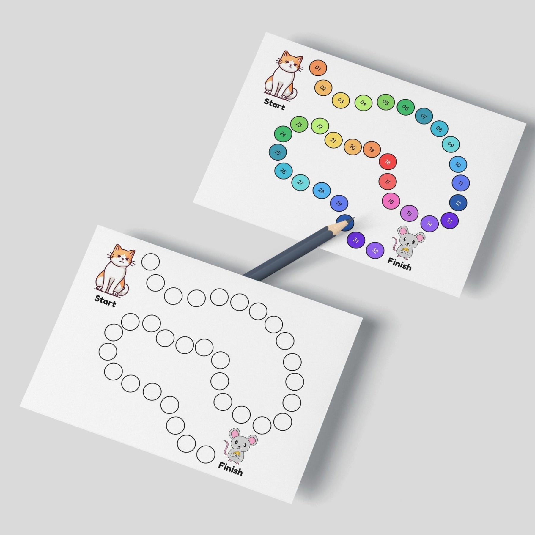 Printable Cat and Mouse Board Game - KY designX