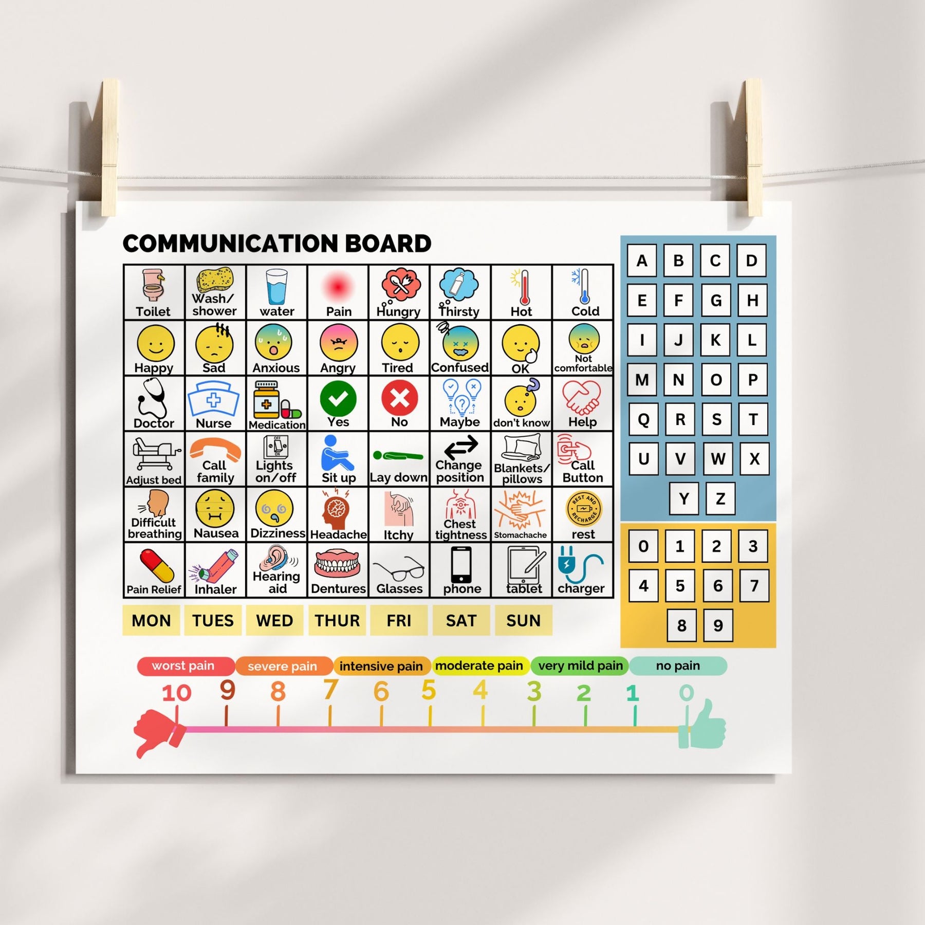 Printable Communication Board for Hospital Setting - KY designX