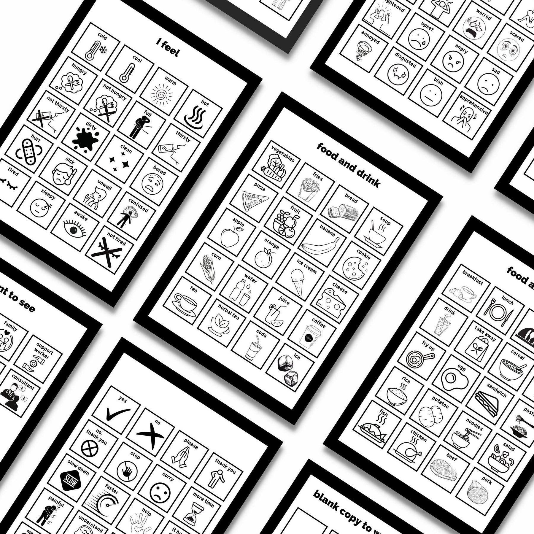 Printable Communication boards for non-verbal - Default Title - KY designX