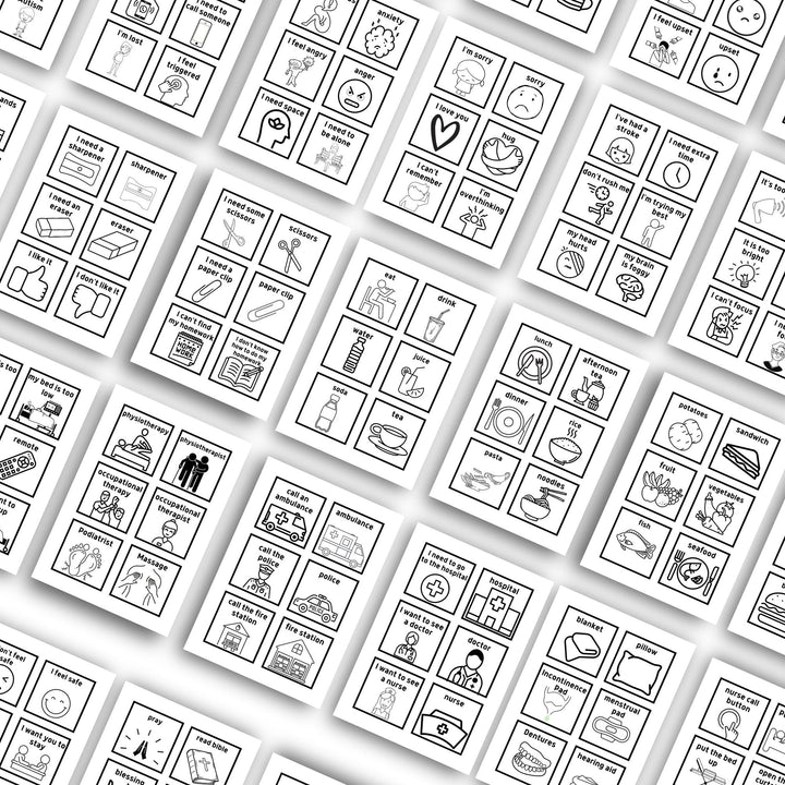 Printable communication cards and boards - KY designX