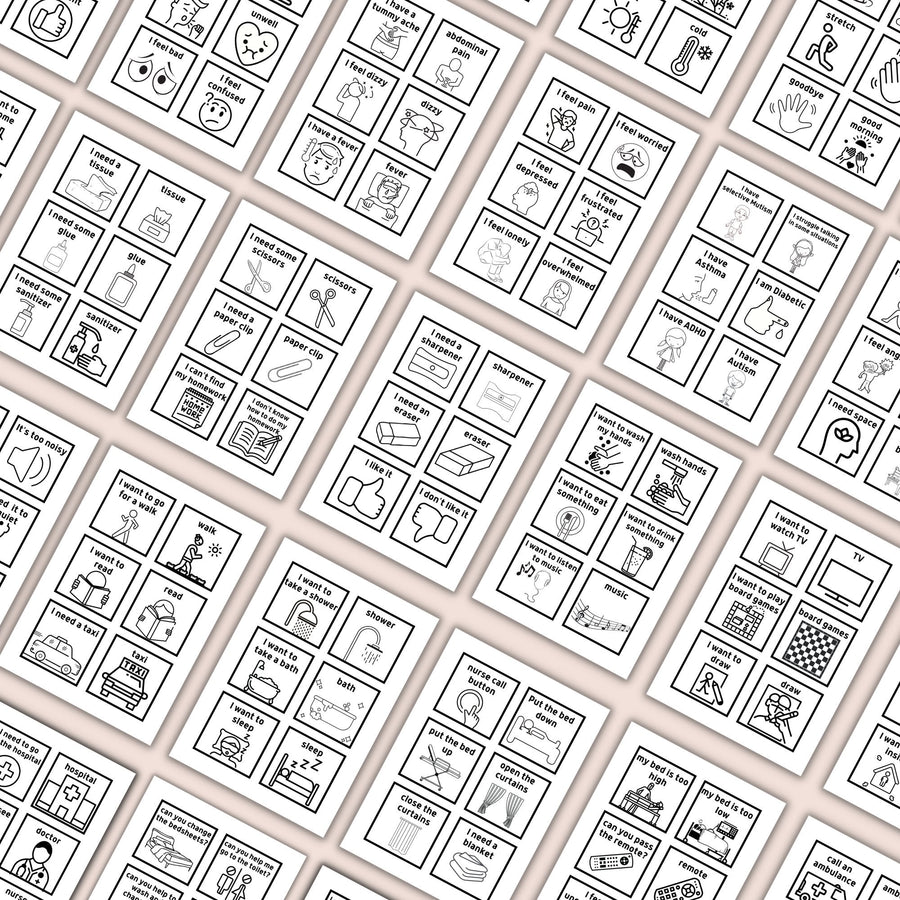 Printable communication cards and boards - KY designX