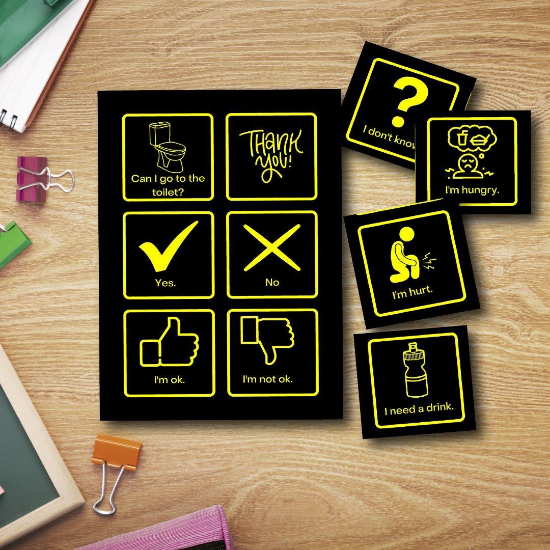Printable Black and Yellow Communication Exchange Cards - KY designX