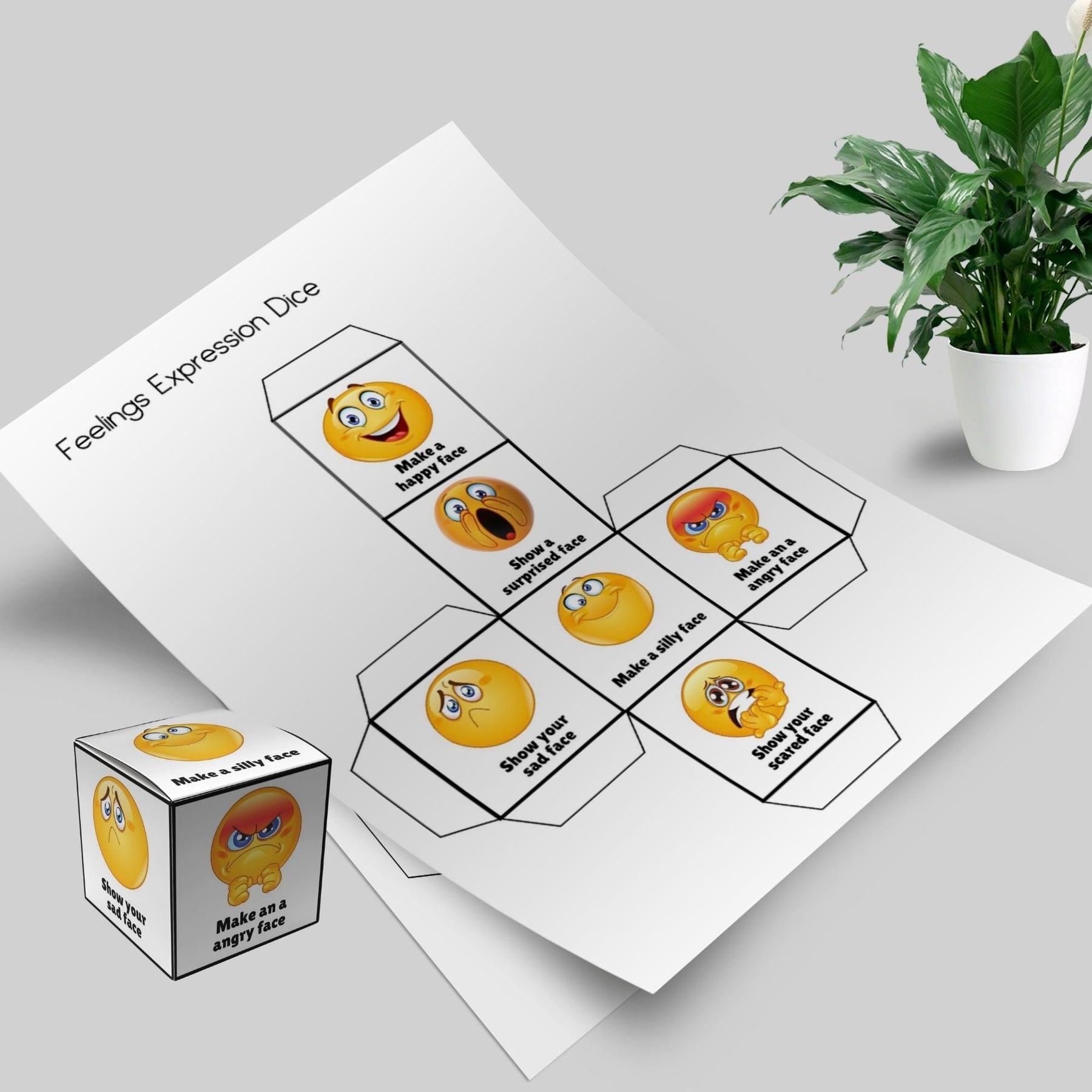 Printable Feelings Expression Dice Game - KY designX