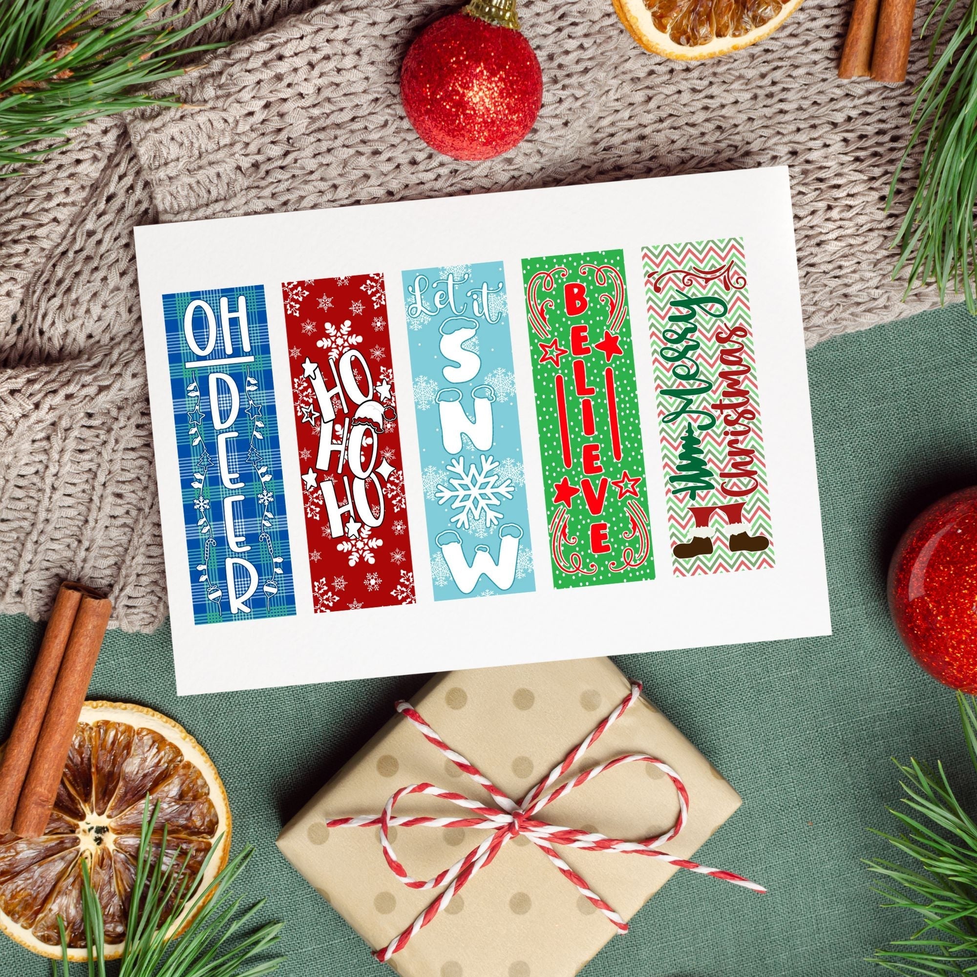 Printable festive Christmas bookmarks - KY designX