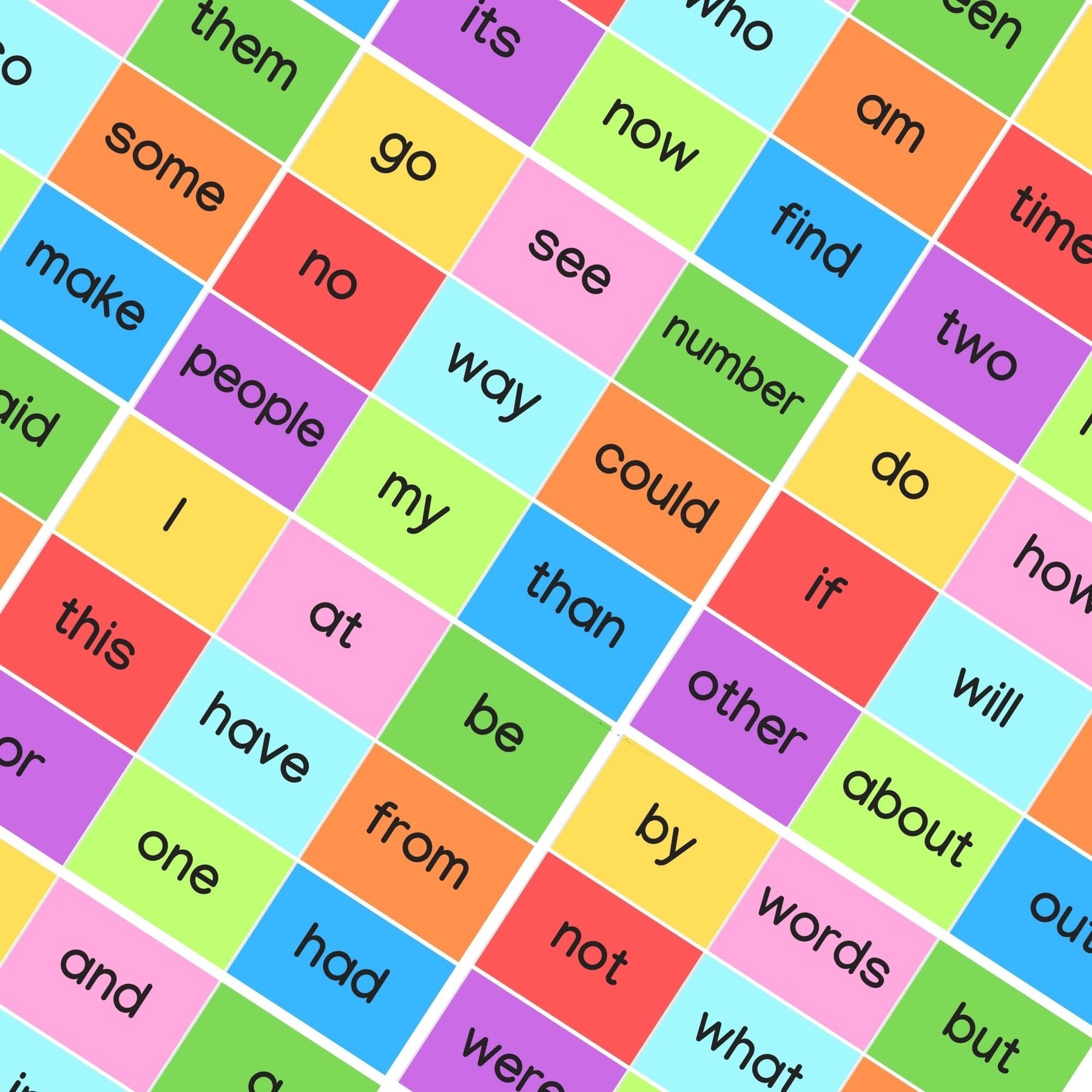 Printable high-frequency word sets - KY designX
