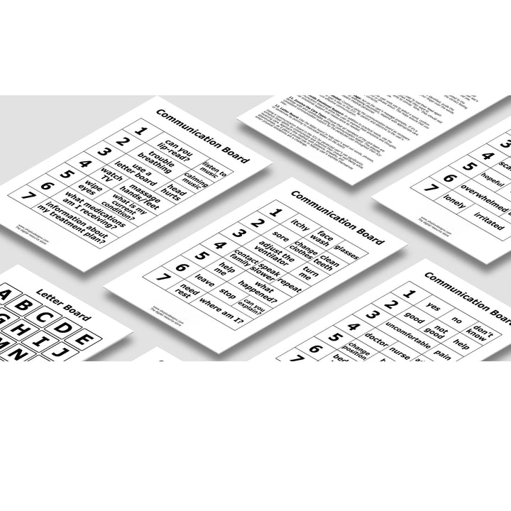 Printable ICU Communication Boards for Ventilator Users - KY designX