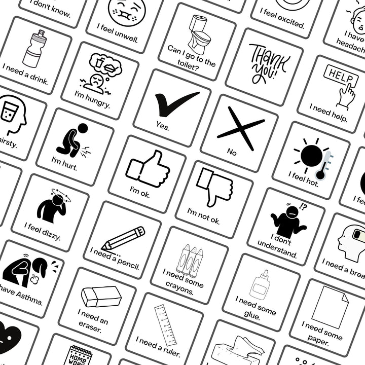 Printable communication cards and boards - KY designX