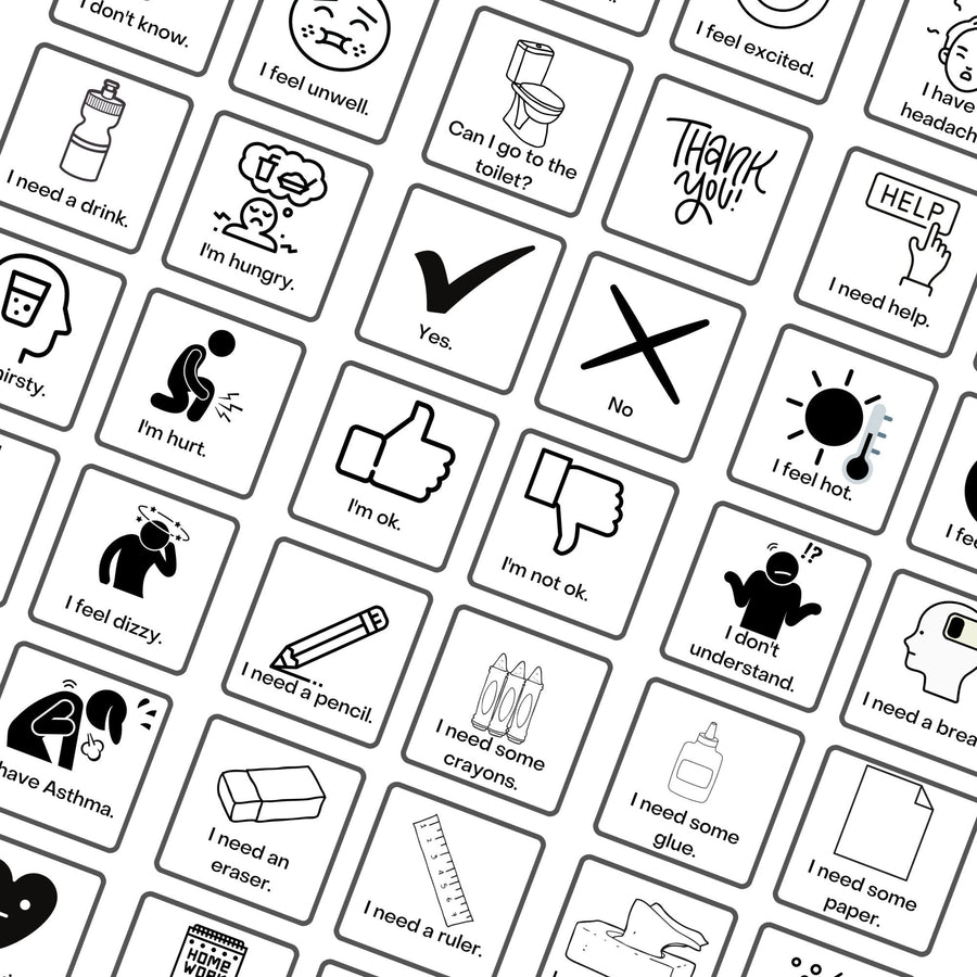 Printable communication cards and boards - KY designX