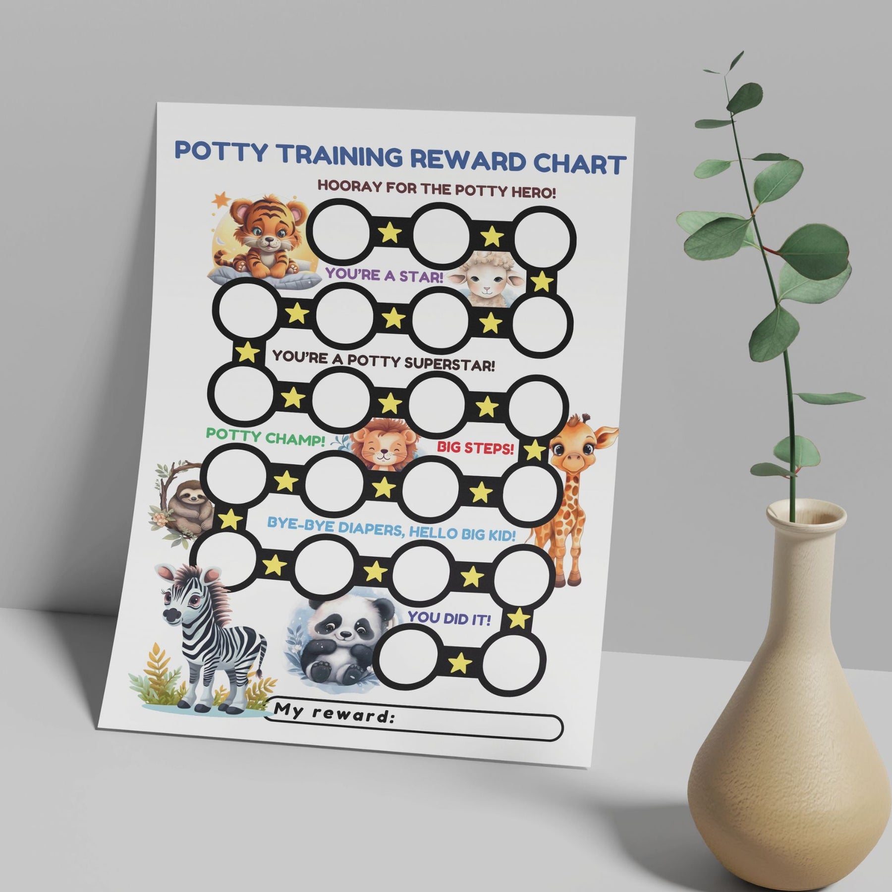 Printable Potty Training Reward Chart - KY designX