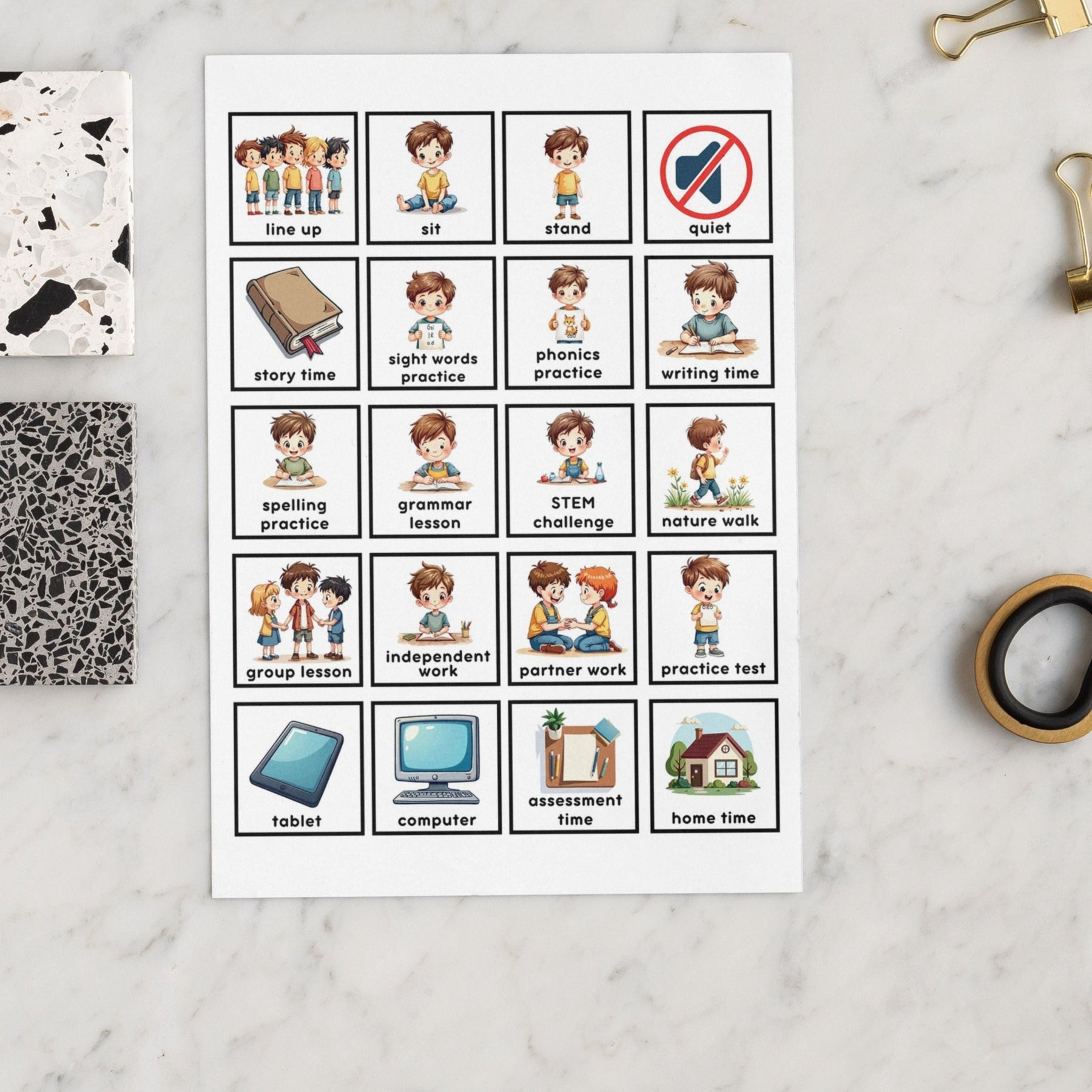 Printable Visual Schedule and Chore Chart for Boys - KY designX