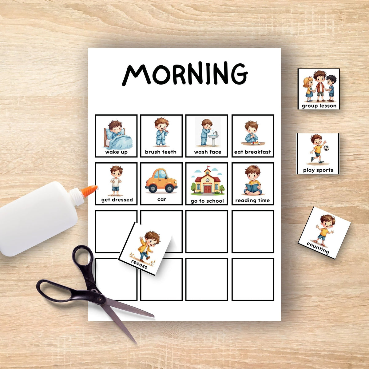Printable Visual Schedule and Chore Chart for Boys - KY designX