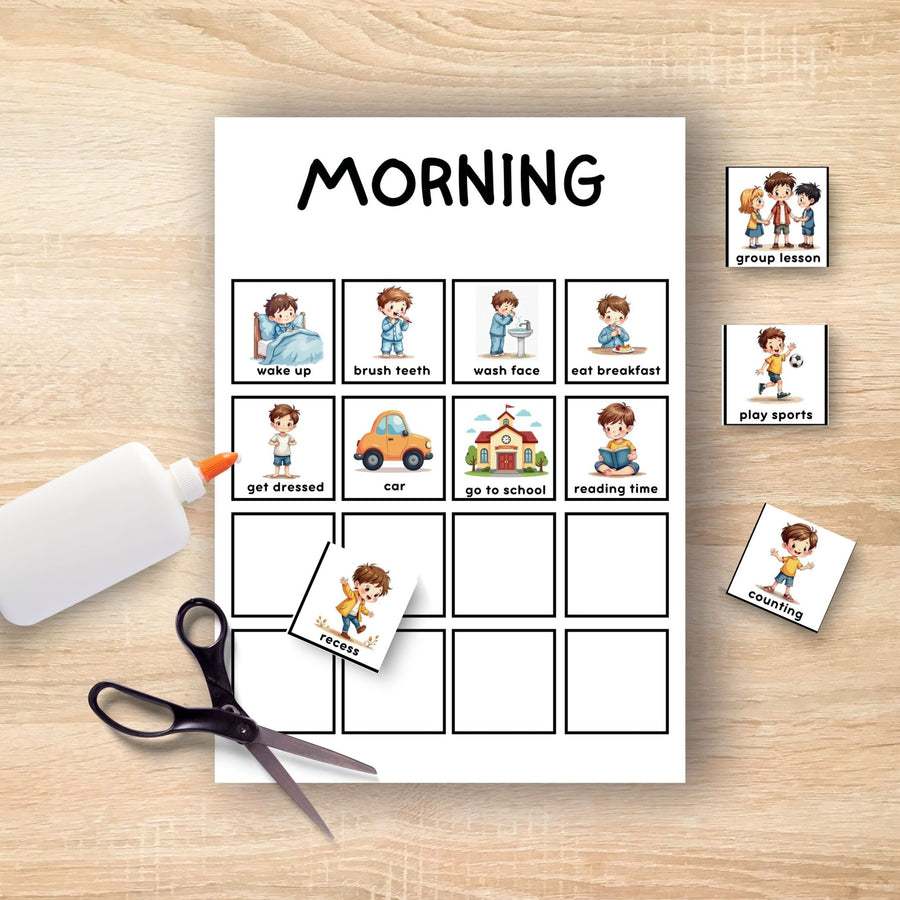 Printable Visual Schedule and Chore Chart for Boys - KY designX