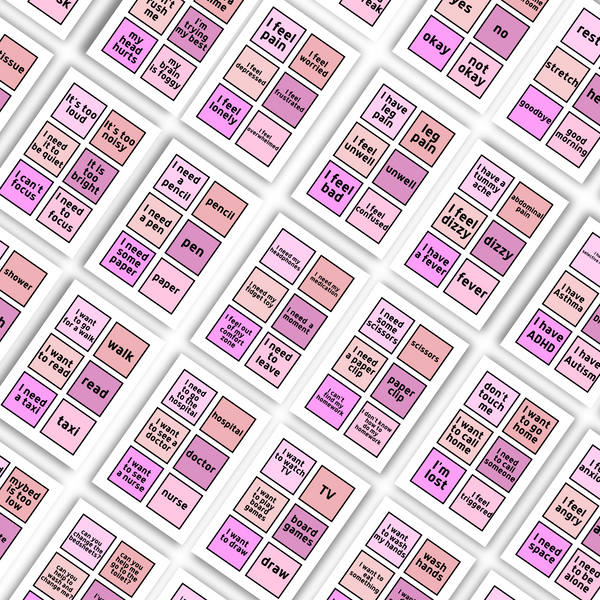 Pink printable Communication Cards - KY designX